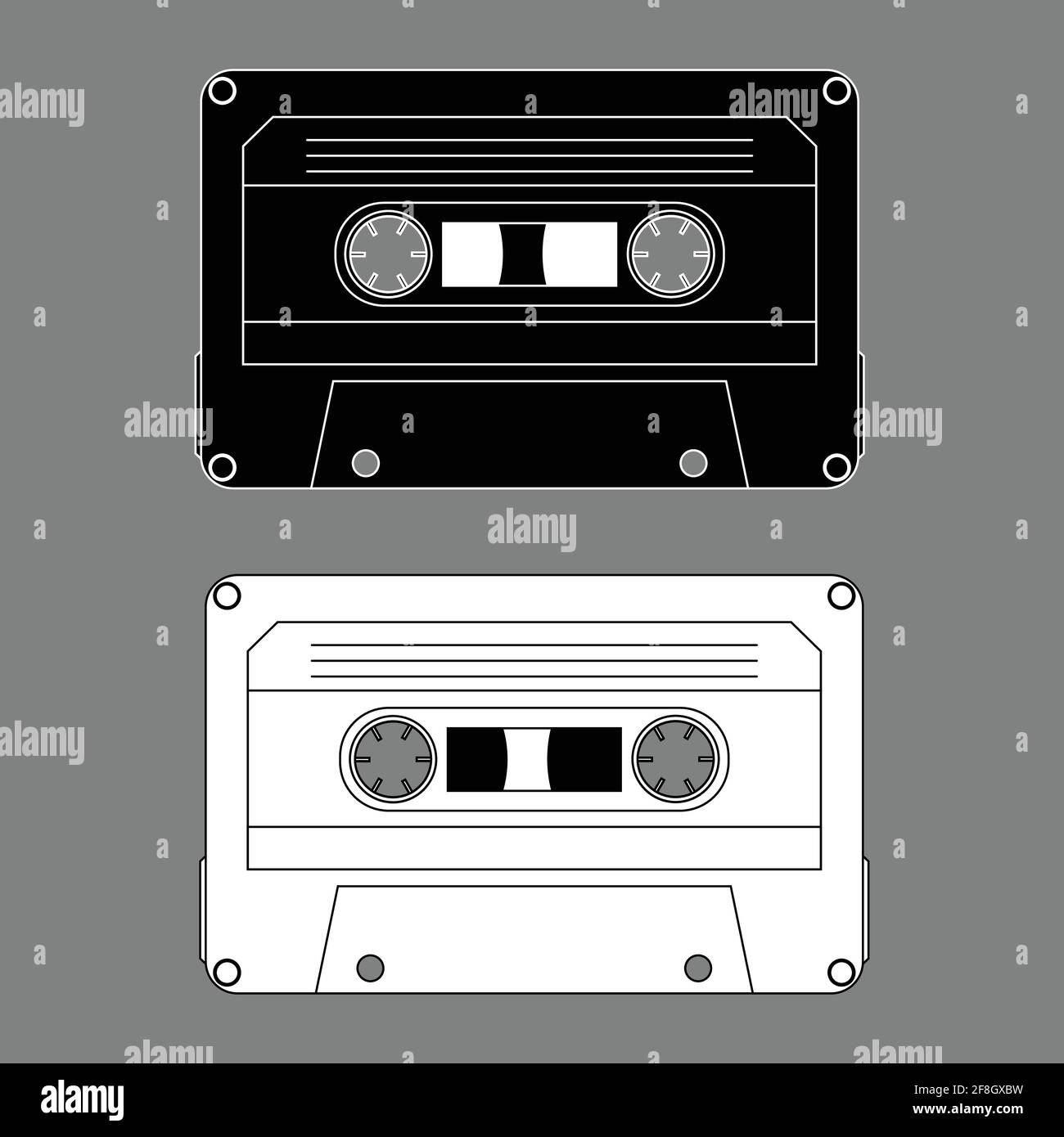 Cassette tape black white outline Stock Vector Image & Art - Alamy