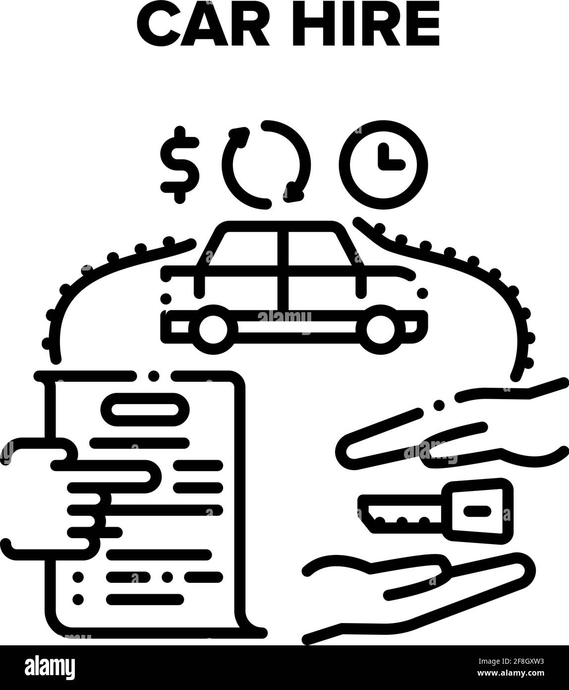 Car Hire Service Vector Black Illustration Stock Vector Image & Art - Alamy