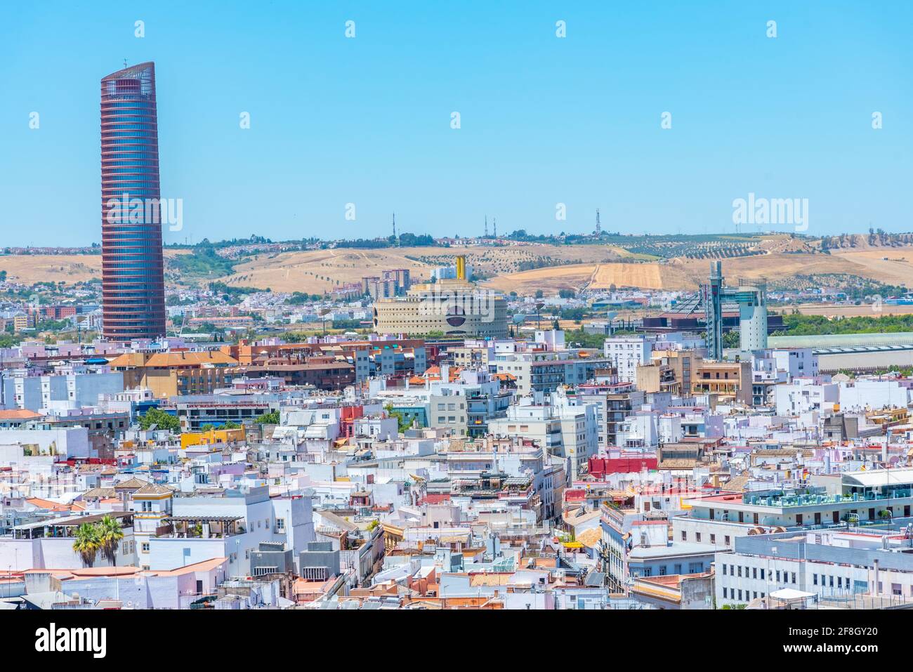 Aerial view of Sevilla with Torre Sevilla, Spain Stock Photo - Alamy