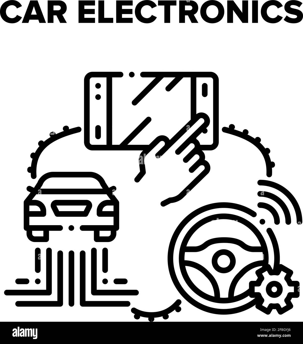 Car electronics dashboard Stock Vector Images - Alamy