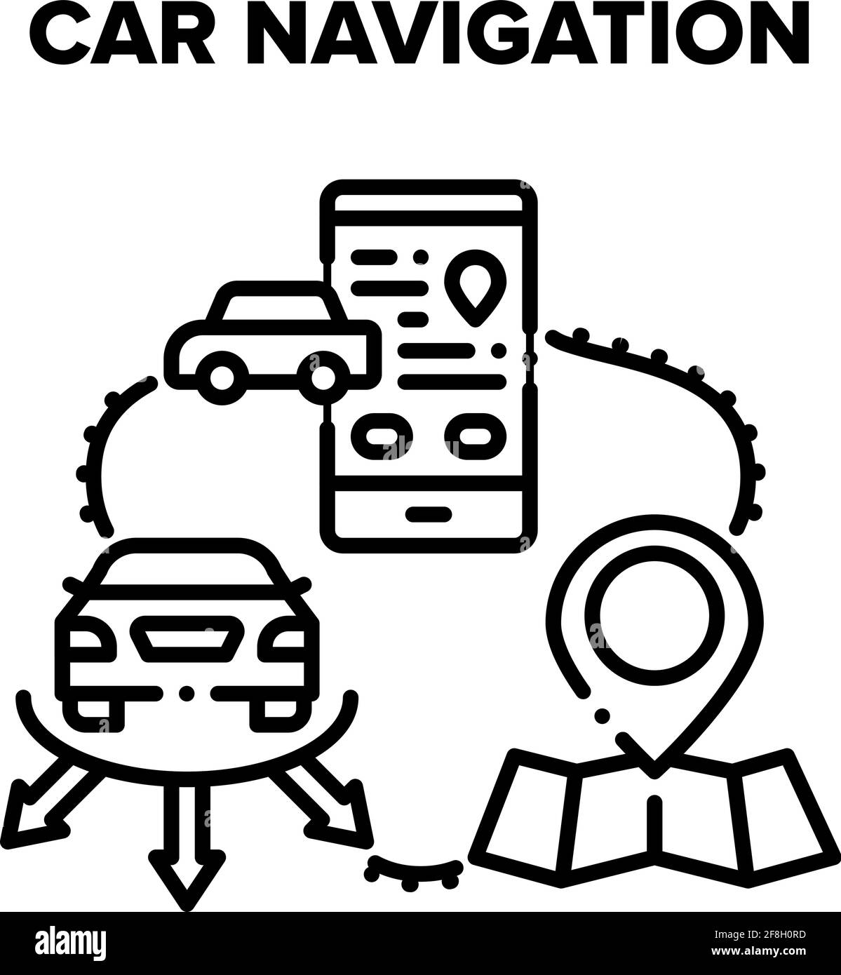 Gps navigation app showing Stock Vector Images - Alamy