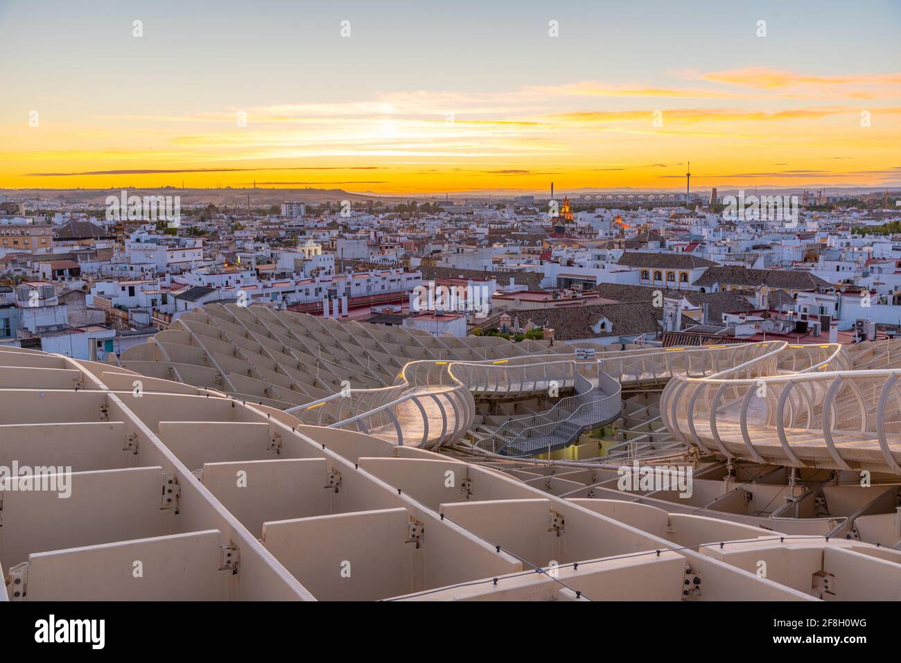 Sunset view of Setas de Sevilla in Spain Stock Photo - Alamy