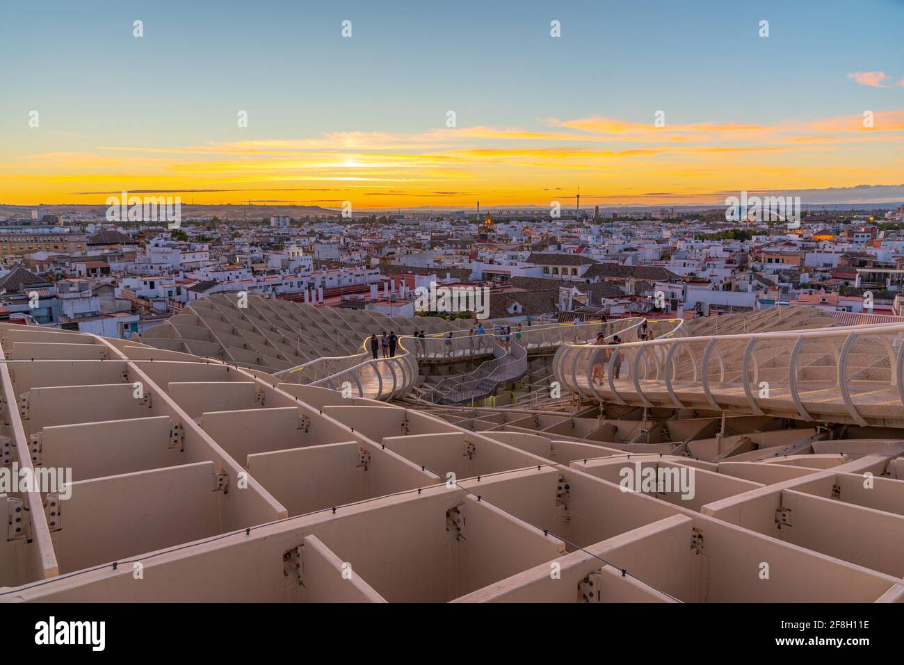 Sunset view of Setas de Sevilla in Spain Stock Photo - Alamy