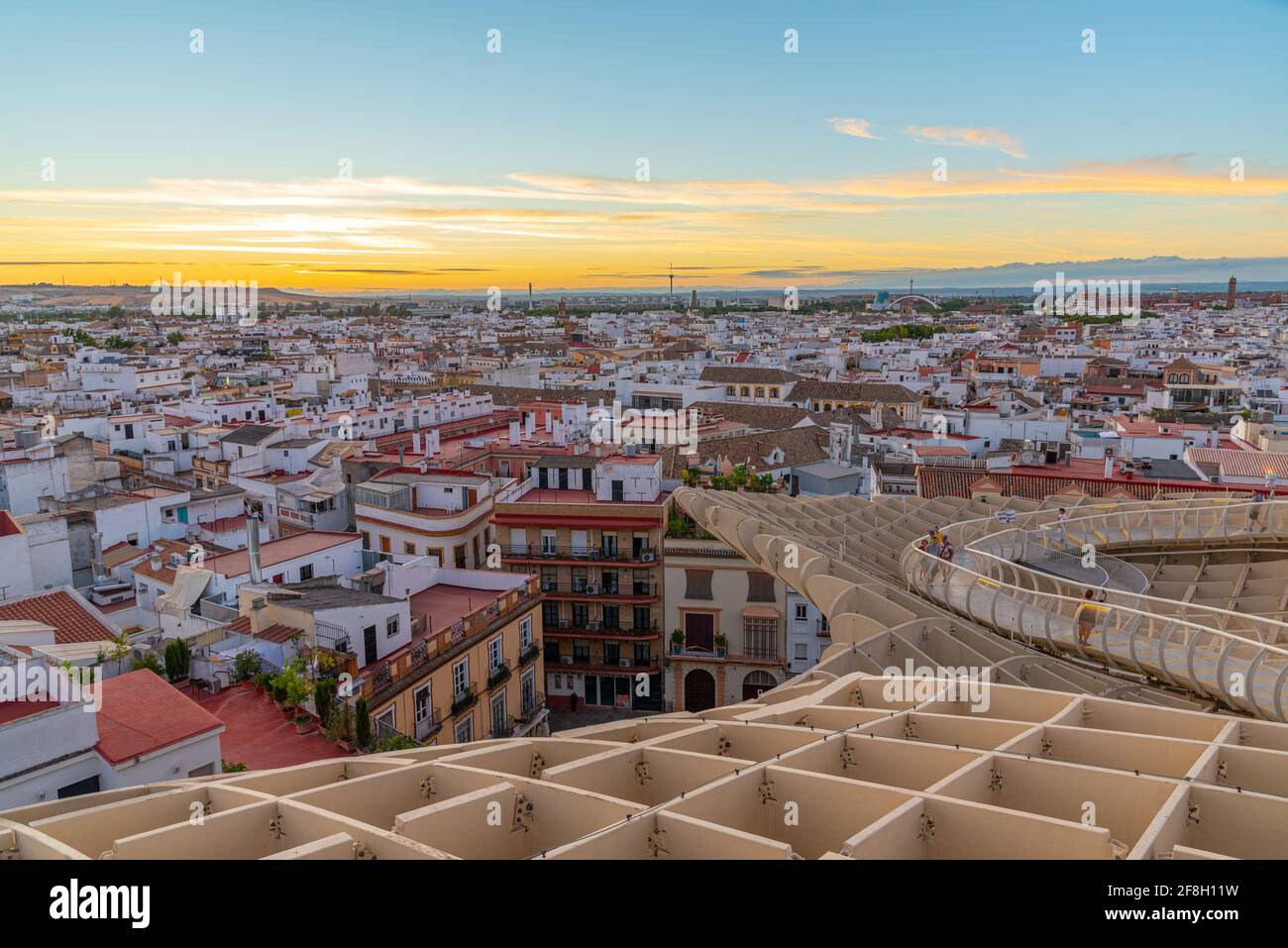 Sunset view of Setas de Sevilla in Spain Stock Photo - Alamy