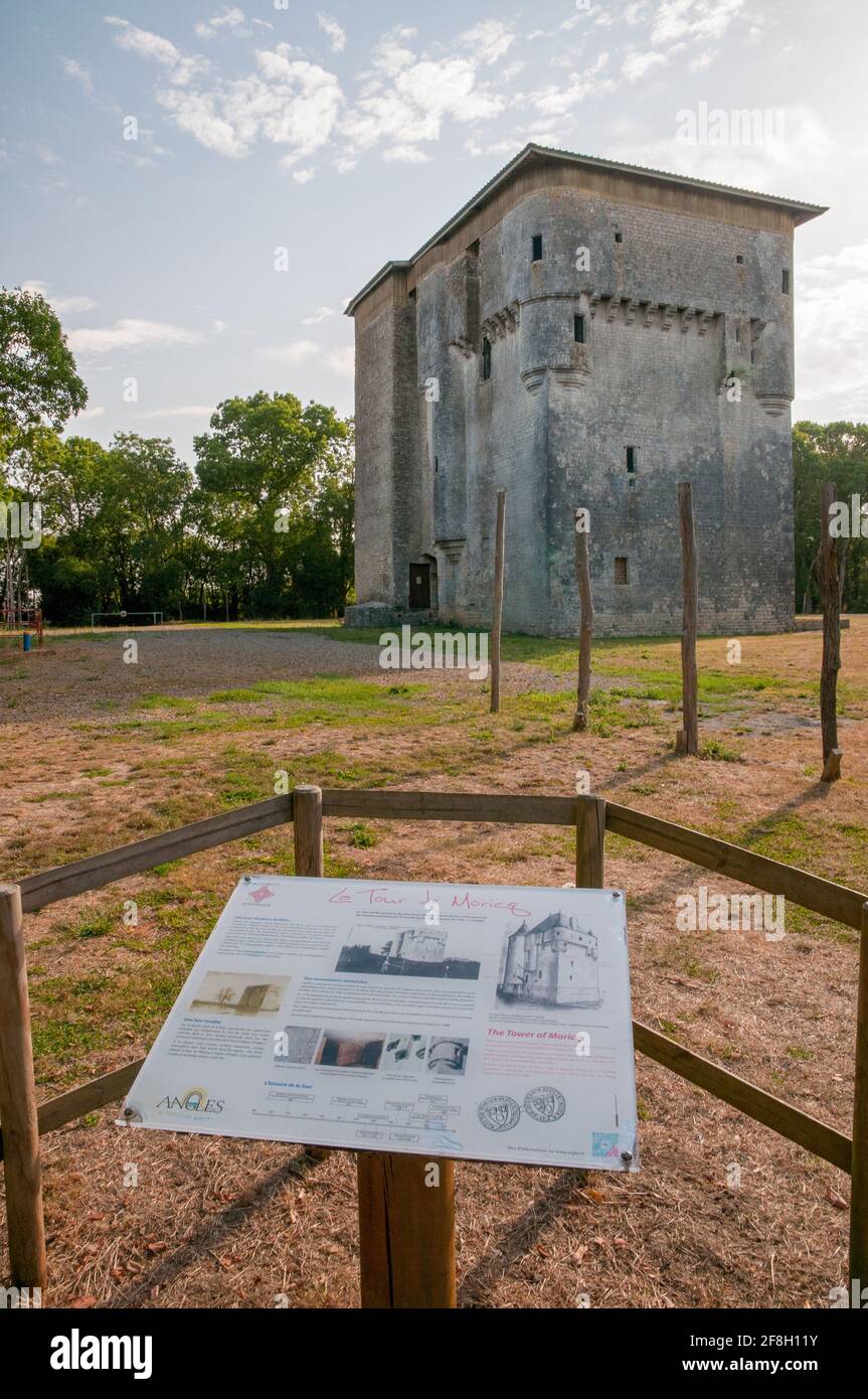 The tower of Moricq (15th century), listed as a Historic Monument ...