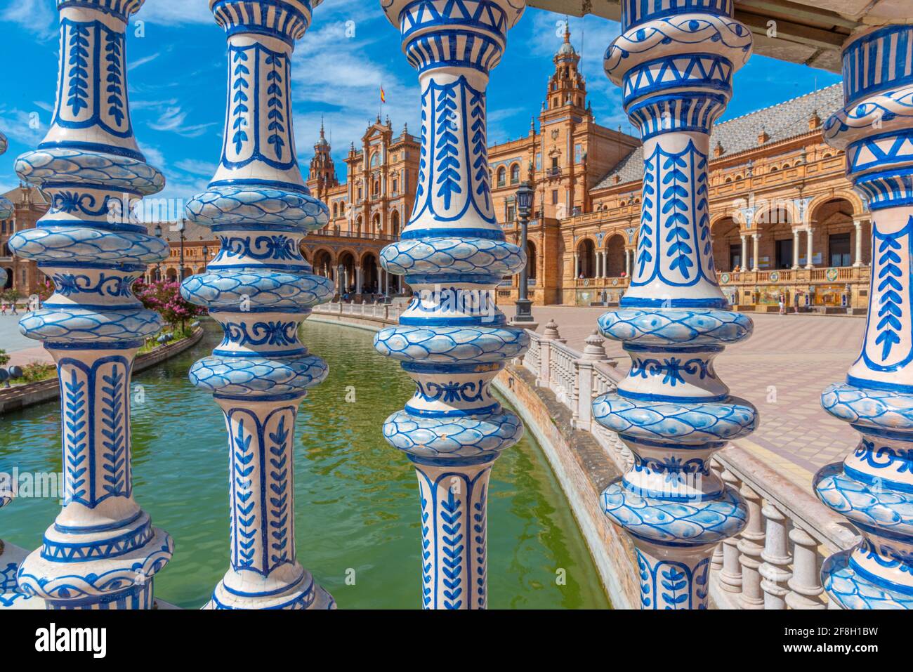 Plaza de Espana viewed through ceramic tiles, Sevilla, Spain Stock ...