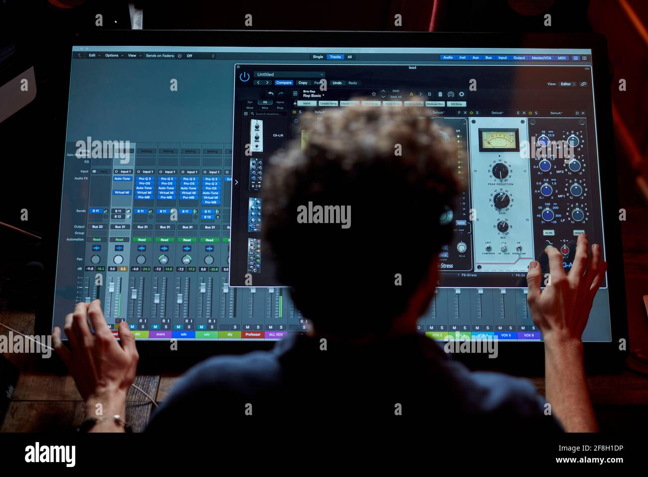 Business man behind monitor using hi-res stock photography and images ...