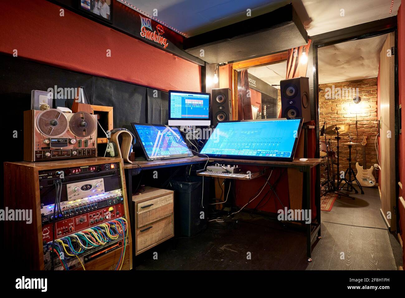 Interior of music recording studio Stock Photo - Alamy