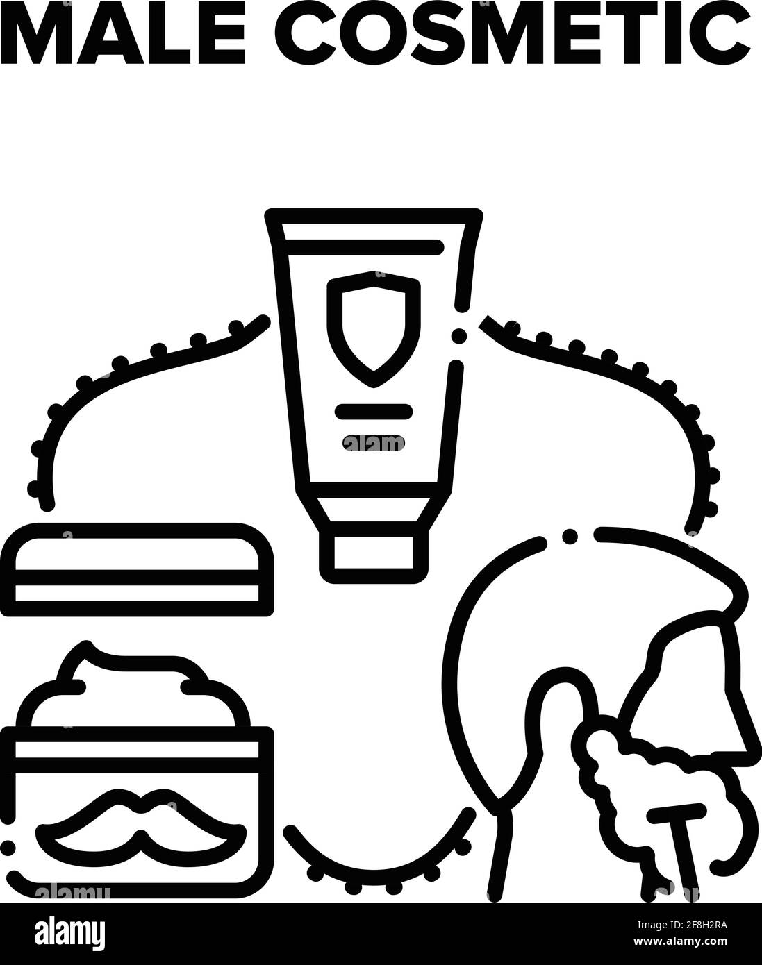 Male Cosmetic Vector Black Illustration Stock Vector Image & Art - Alamy