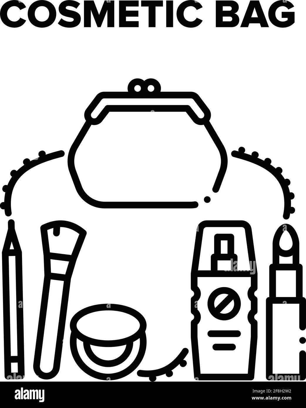 Cosmetic Bag Vector Black Illustration Stock Vector Image & Art - Alamy