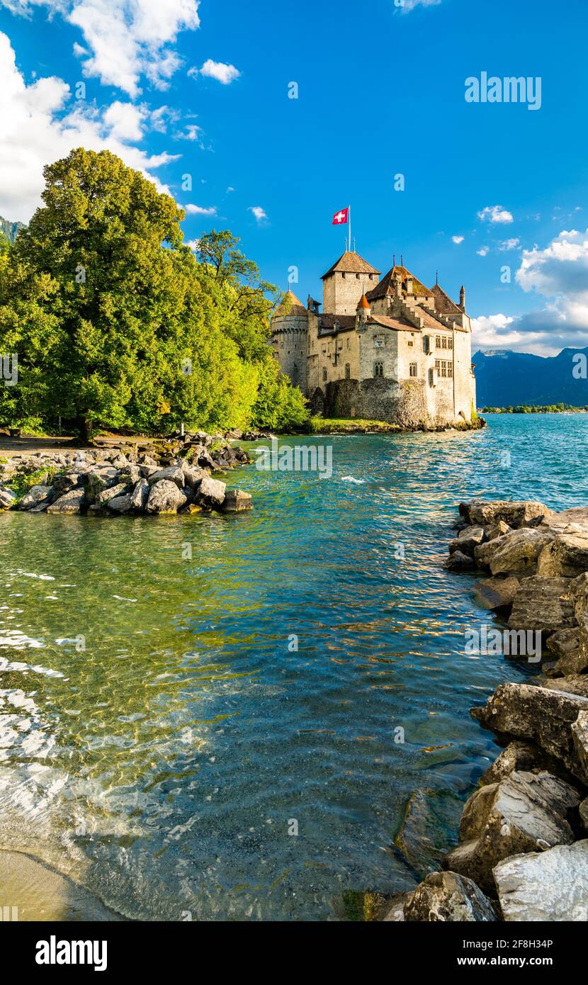 Chillon Castle on Lake Geneva in Switzerland Stock Photo - Alamy
