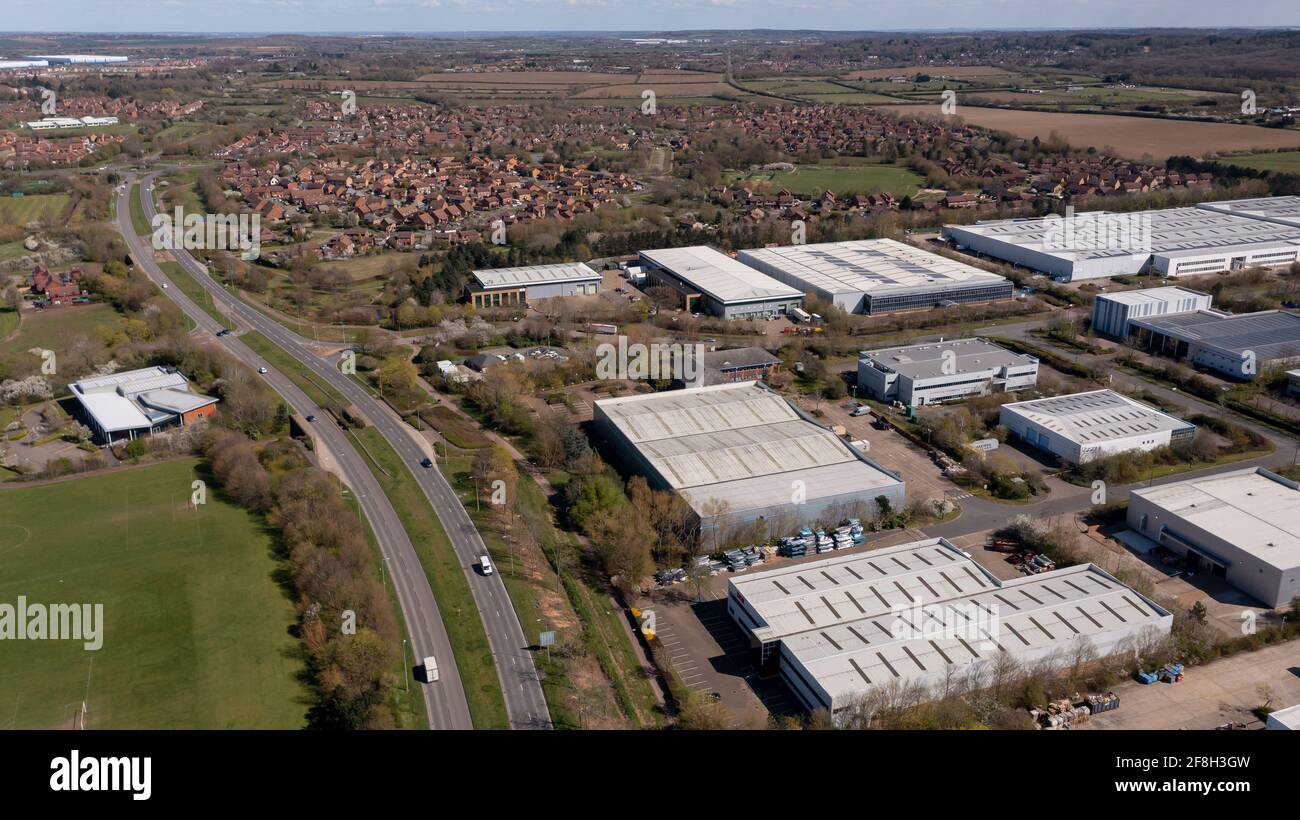 Aerial photo of the village of Walnut Tree and Old Farm Park in Milton ...