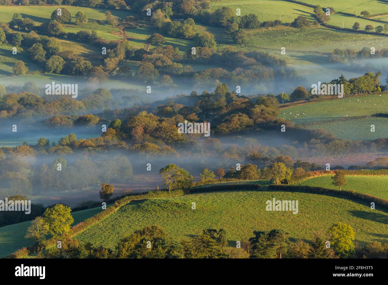 Misty valley in The Western Brecon Beacons National Park, Wales, United ...