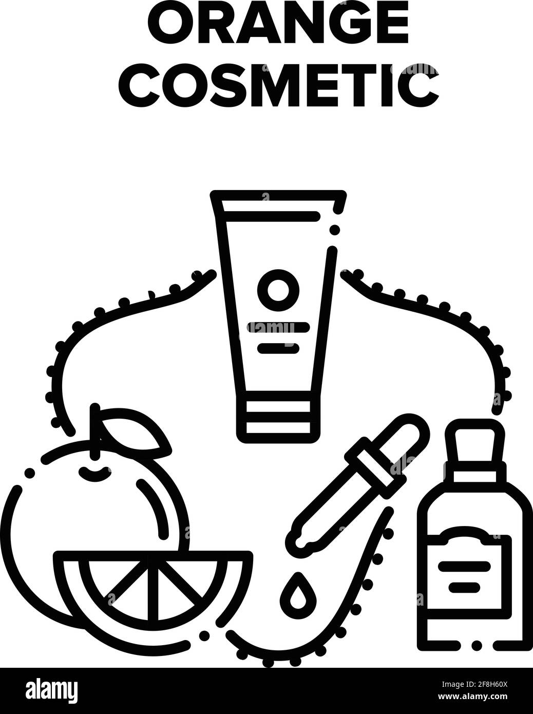 Orange Cosmetic Vector Black Illustration Stock Vector Image & Art - Alamy