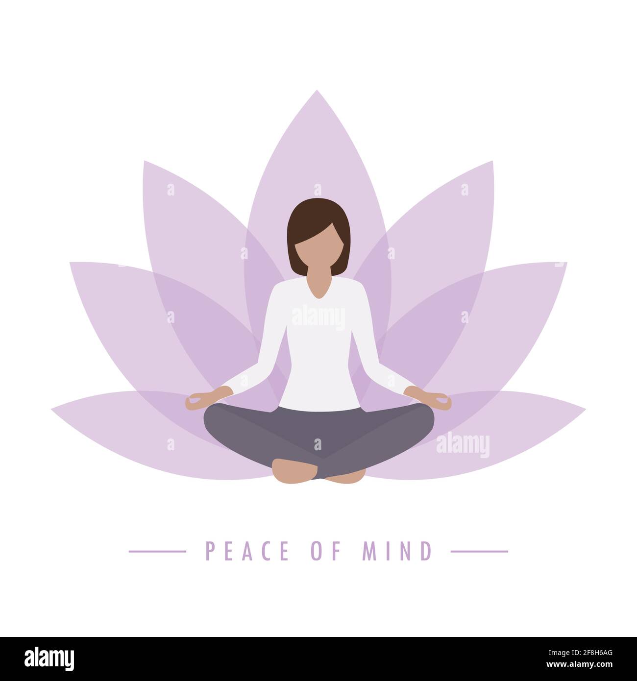 yoga girl lotus flower background peace of mind Stock Vector Image & Art - Alamy