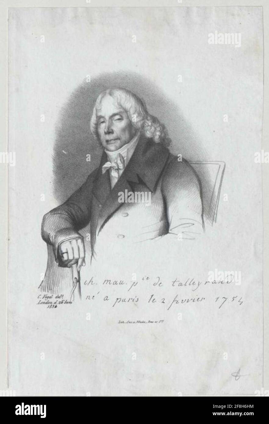 Talleyrand Perigord, Charles Maurice Duke Lithography by Ludwig Zöllner ...