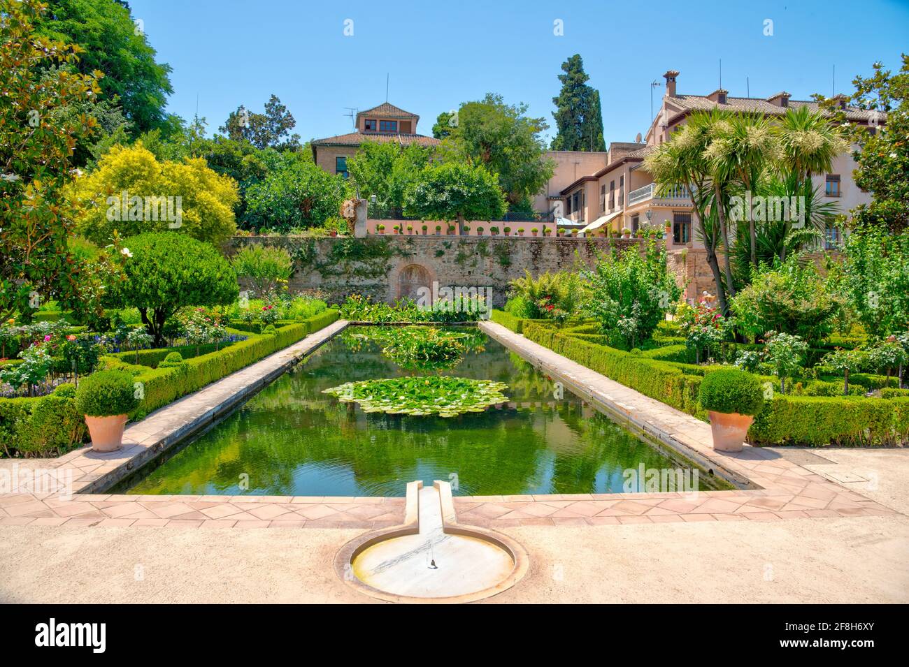 Jardines del Partal inside of the Alhambra Palace in Granada, Spain ...