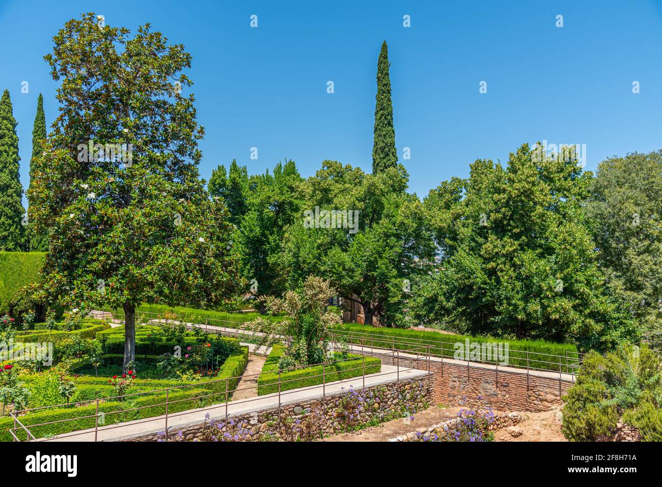 Jardines del Partal inside of the Alhambra Palace in Granada, Spain ...