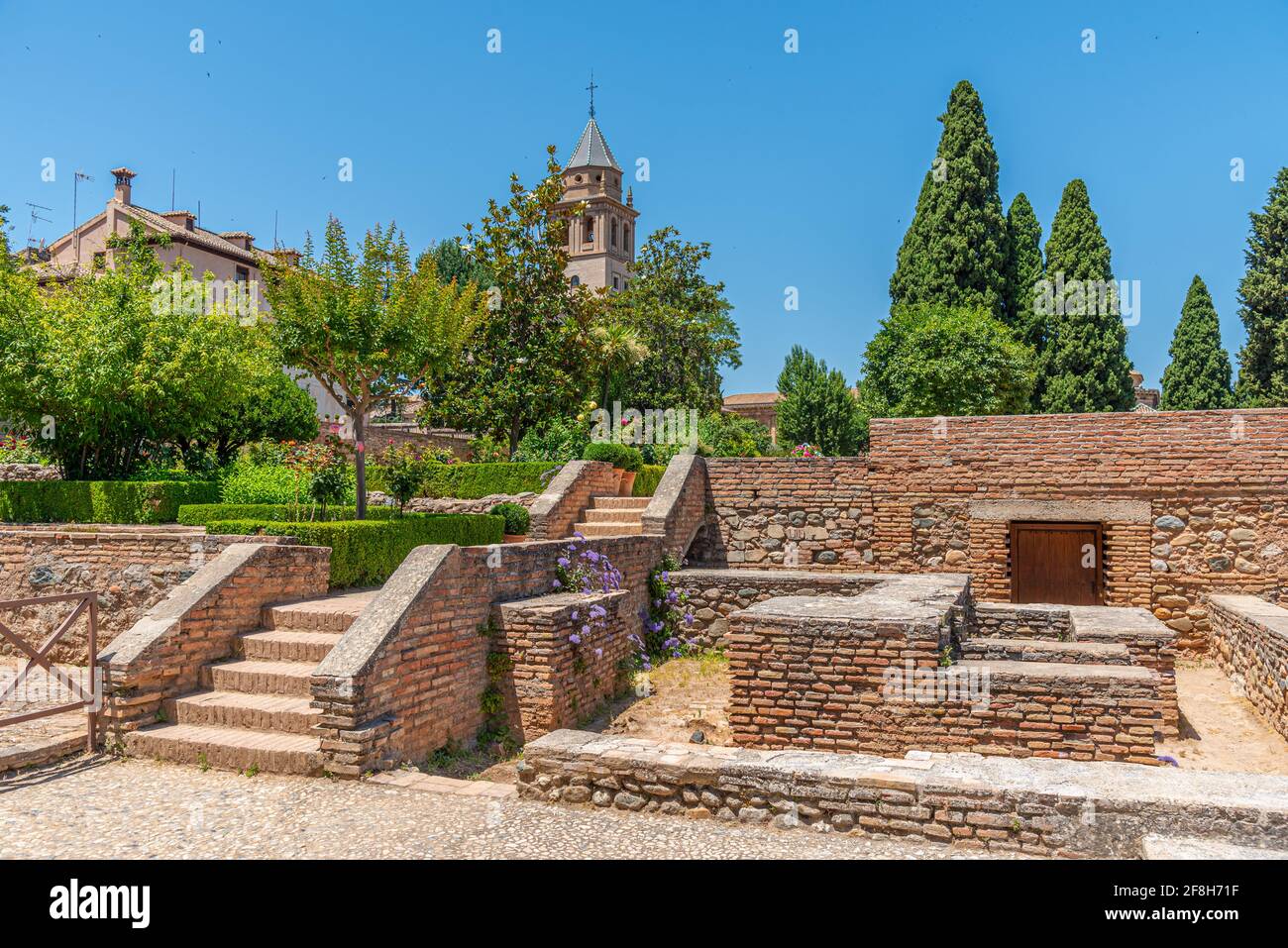 Jardines del Partal inside of the Alhambra Palace in Granada, Spain ...