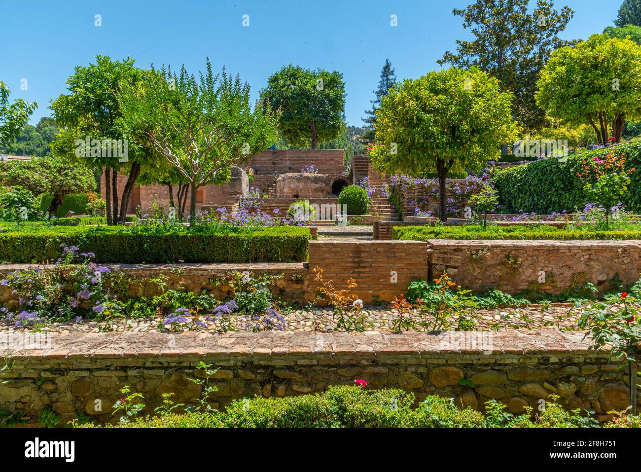 Jardines del Partal inside of the Alhambra Palace in Granada, Spain ...