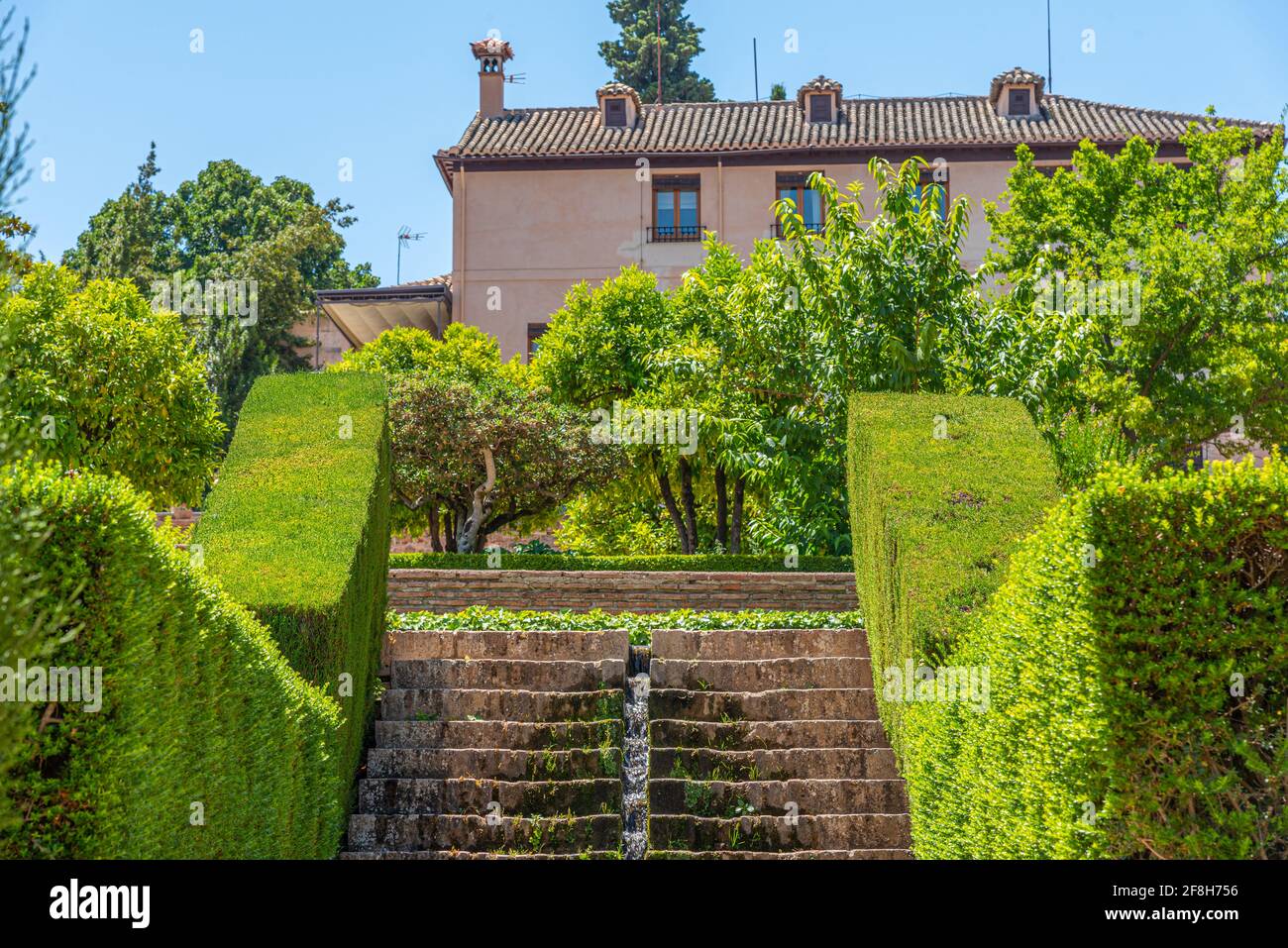 Jardines del Partal inside of the Alhambra Palace in Granada, Spain ...