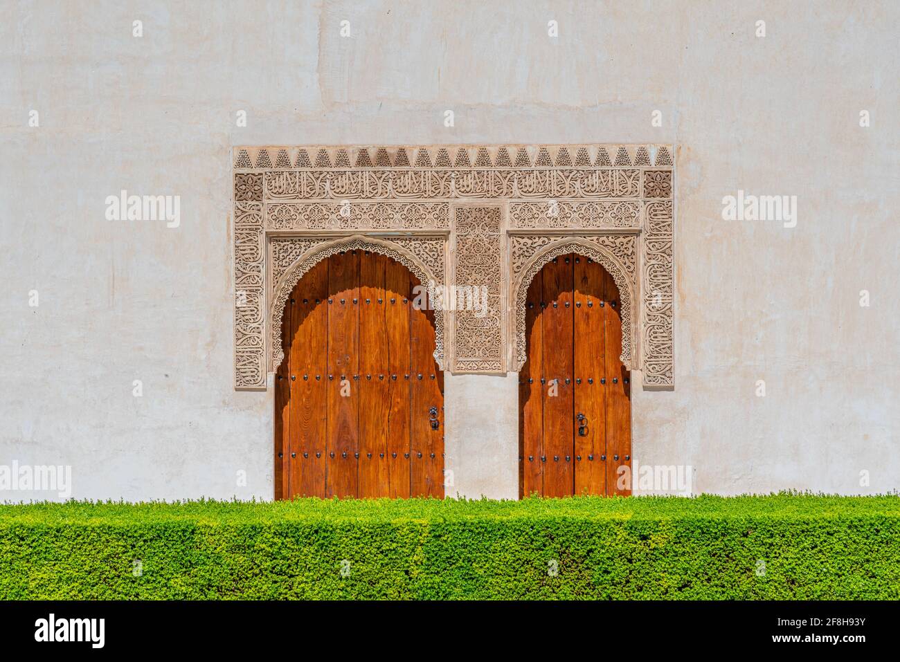 Decorated door inside of Alhambra palace in Granada, Spain Stock Photo ...