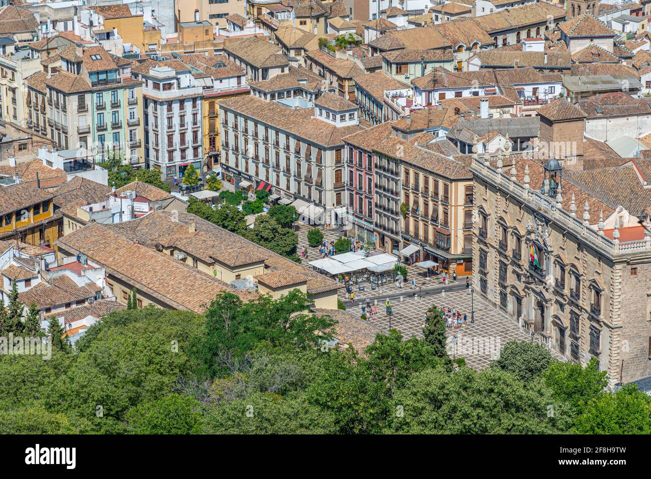 Aerial view of Santa Ana in Granada, Spain Stock Photo - Alamy