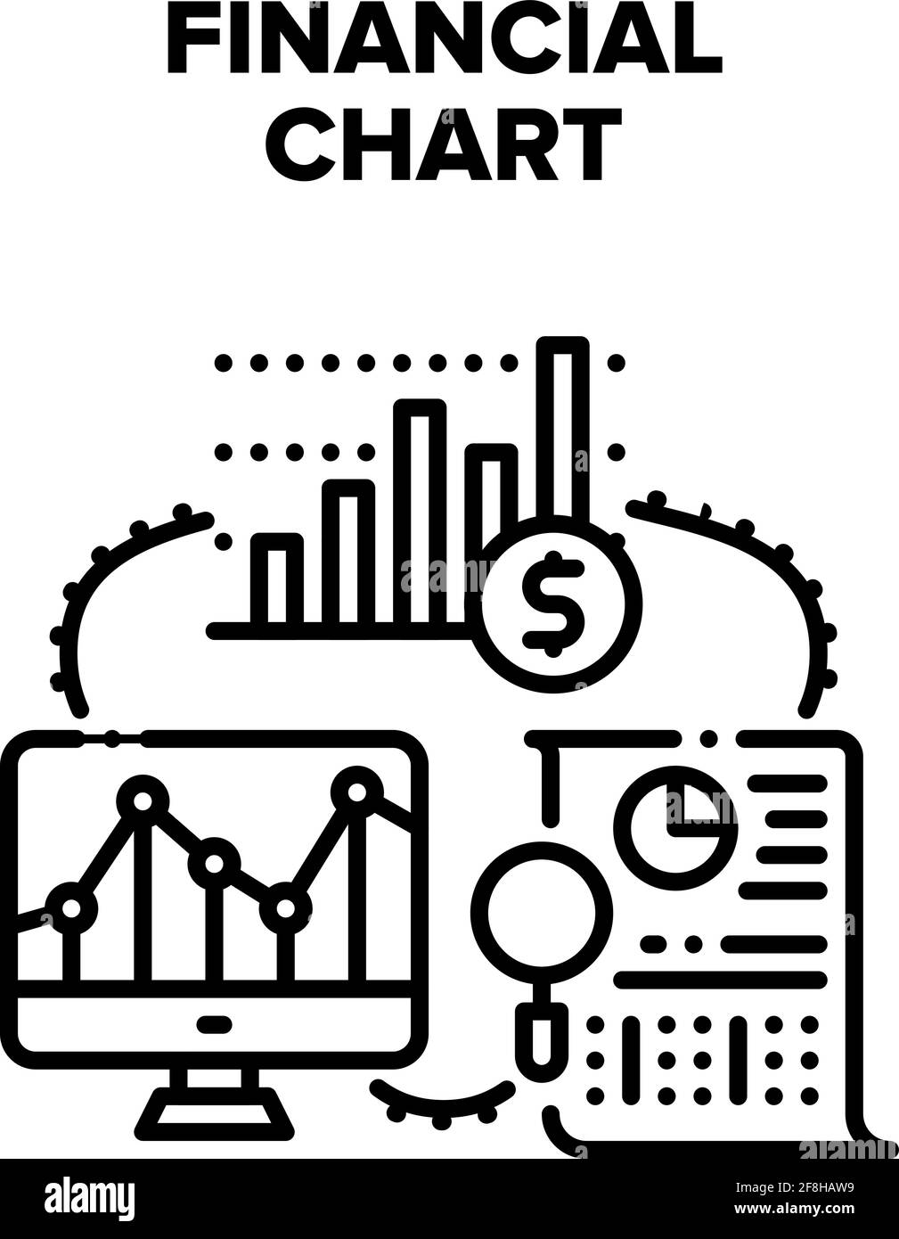 Financial Chart Vector Black Illustration Stock Vector Image & Art - Alamy