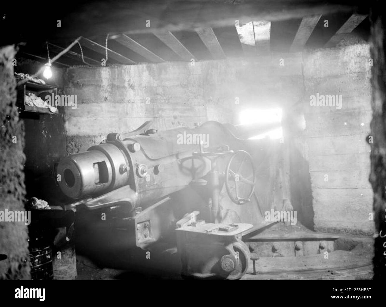 Casemate of a "minimal embrasure" gun Battery on Hum. X. Armeekommando ...