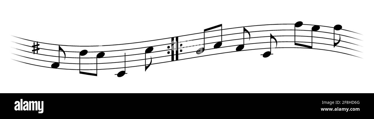 Music wave made by notes. Vector black musical design elements isolated ...