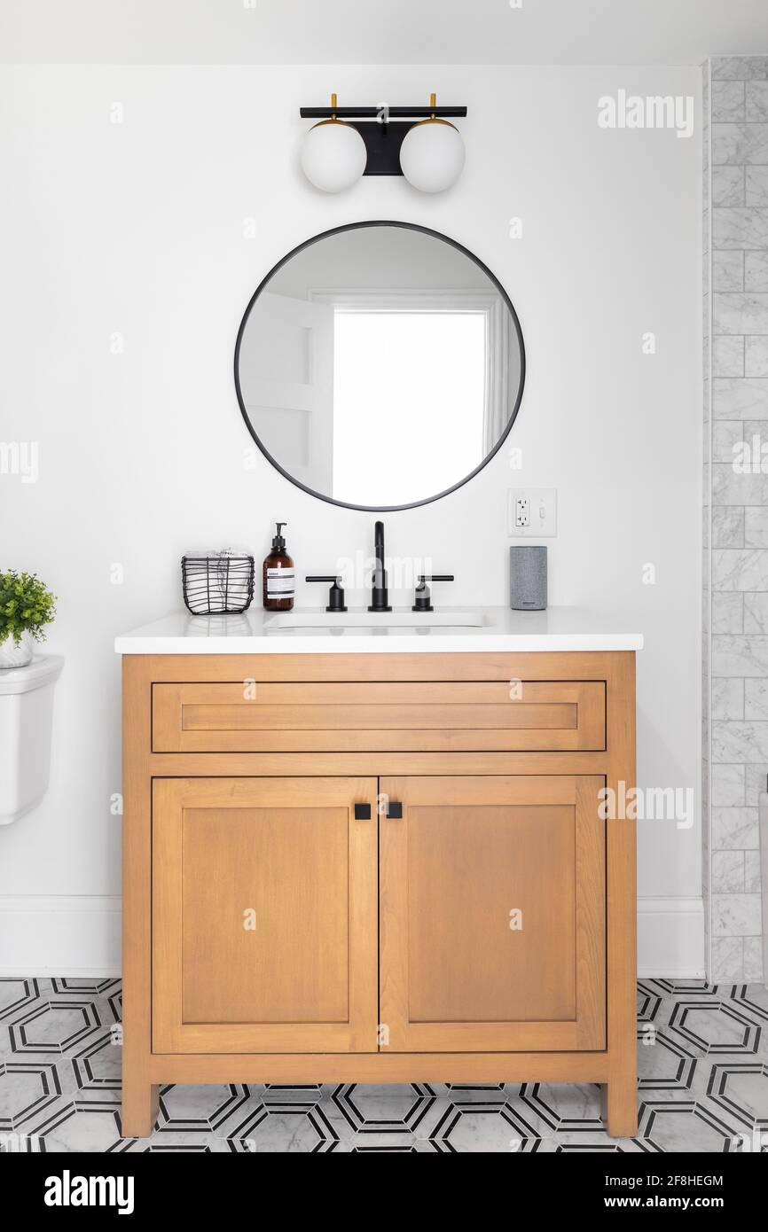 Oak Vanity With Glass Doors 30 Designer Bathroom Cabinet Ideas For A