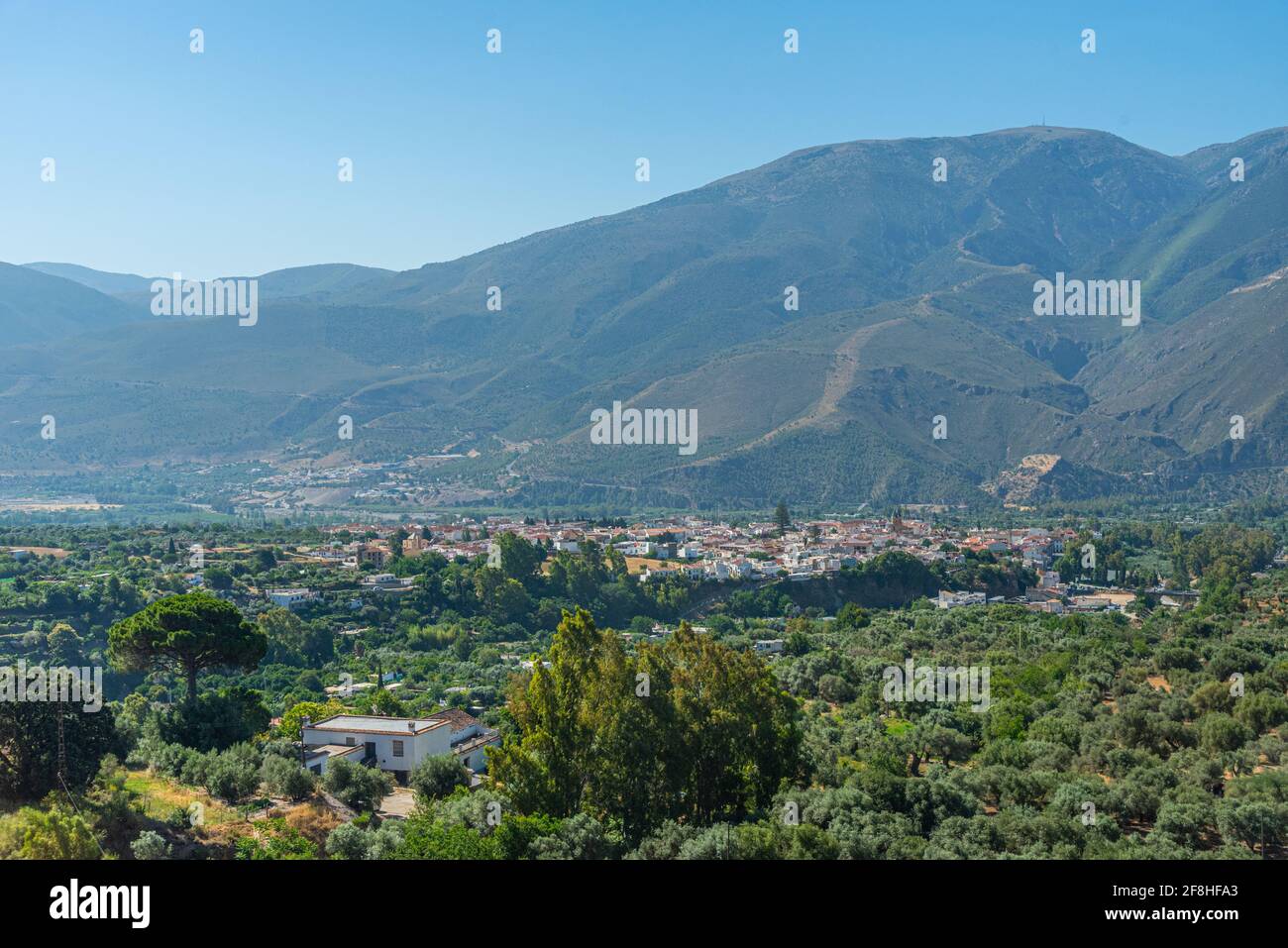 Aerial view of Spanish town Orgiva Stock Photo - Alamy