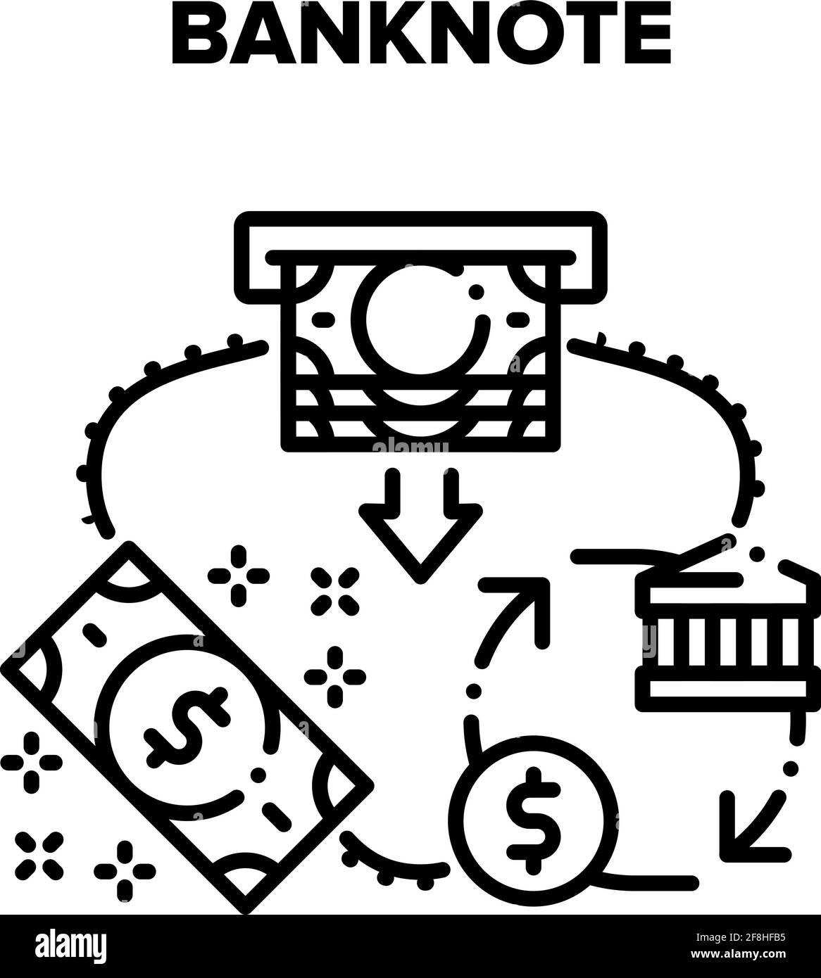 Banknote Money Vector Black Illustration Stock Vector Image & Art - Alamy