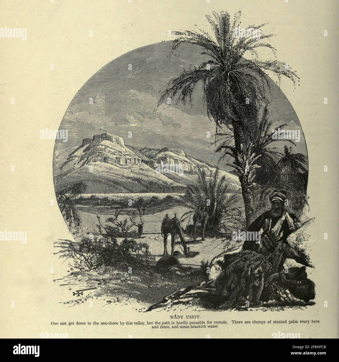 Wady Useit, Sinai Wood engraving of from 'Picturesque Palestine, Sinai ...