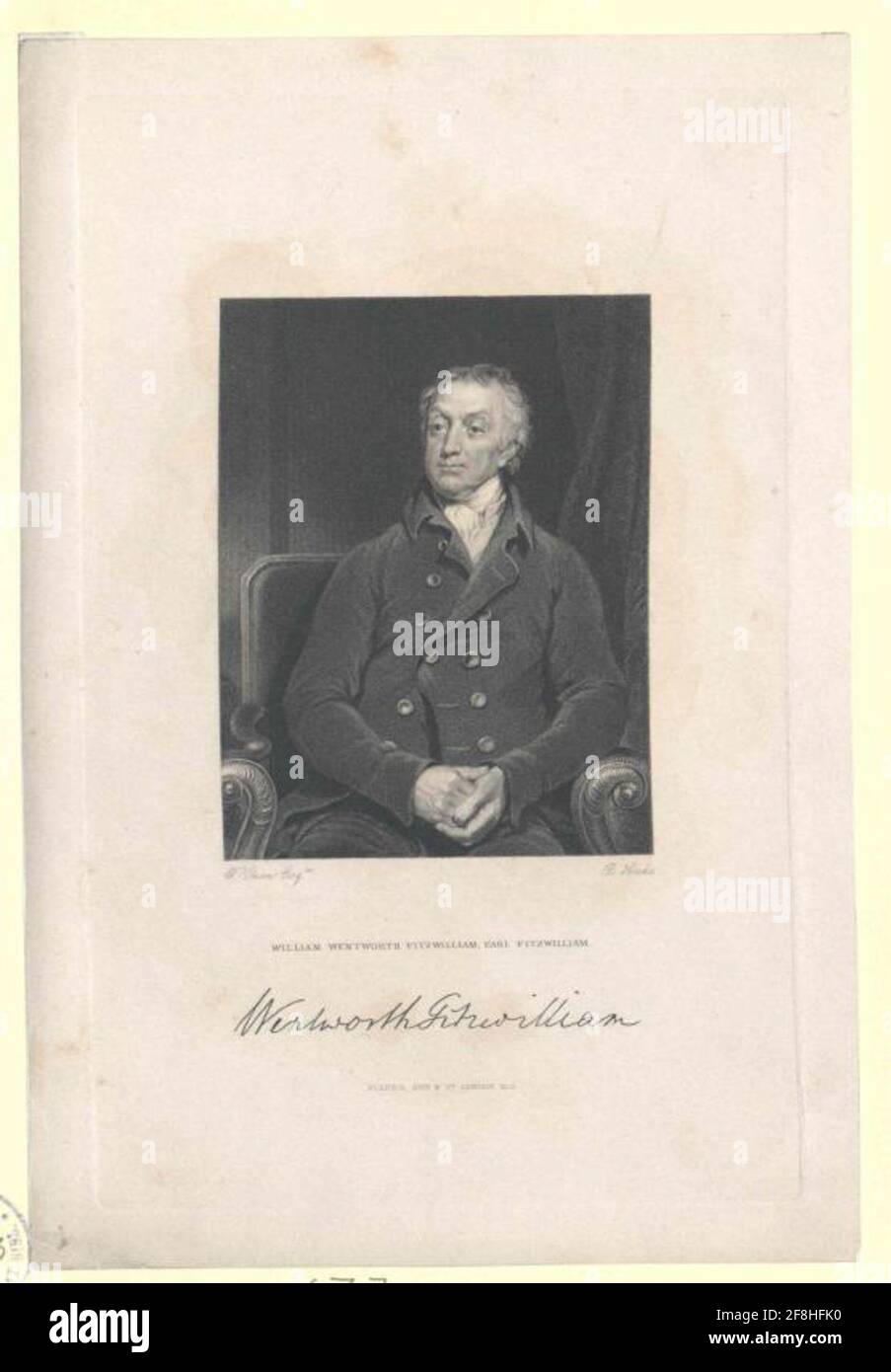 Fitzwilliam, 2. and 4. Earl Fitzwilliam, William Wentworth Stock Photo ...
