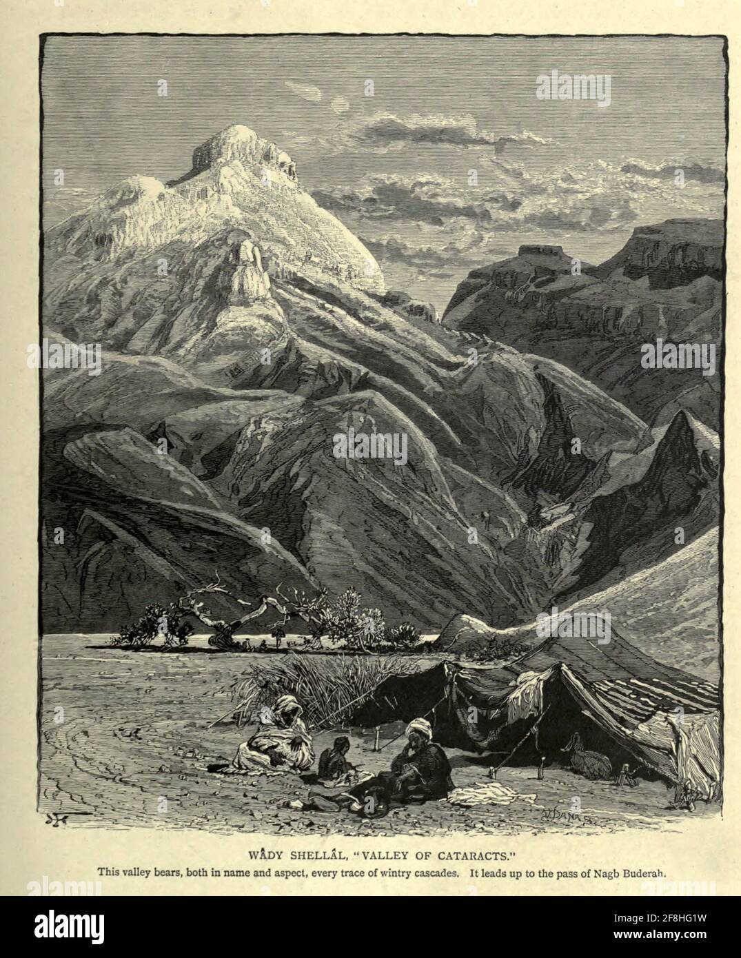 Bedouins in Wady Shellal, Sinai Wood engraving of from 'Picturesque ...