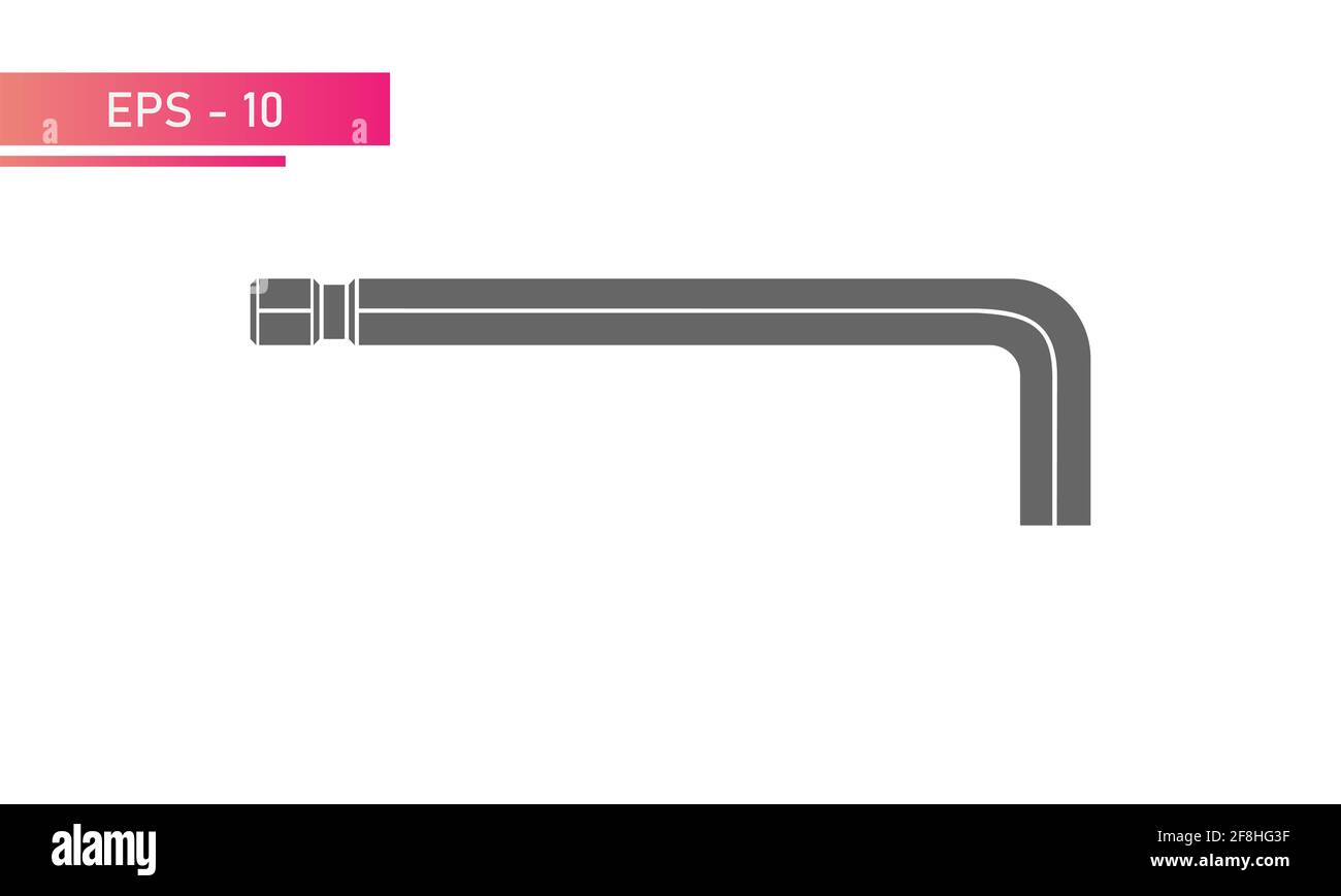 Hex key for the master. Solid design. On a white background. Flat ...