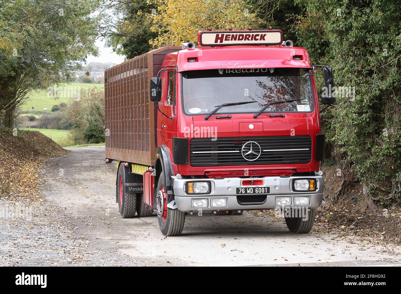 1976 Mercedes livestock lorry 1632 model Stock Photo - Alamy