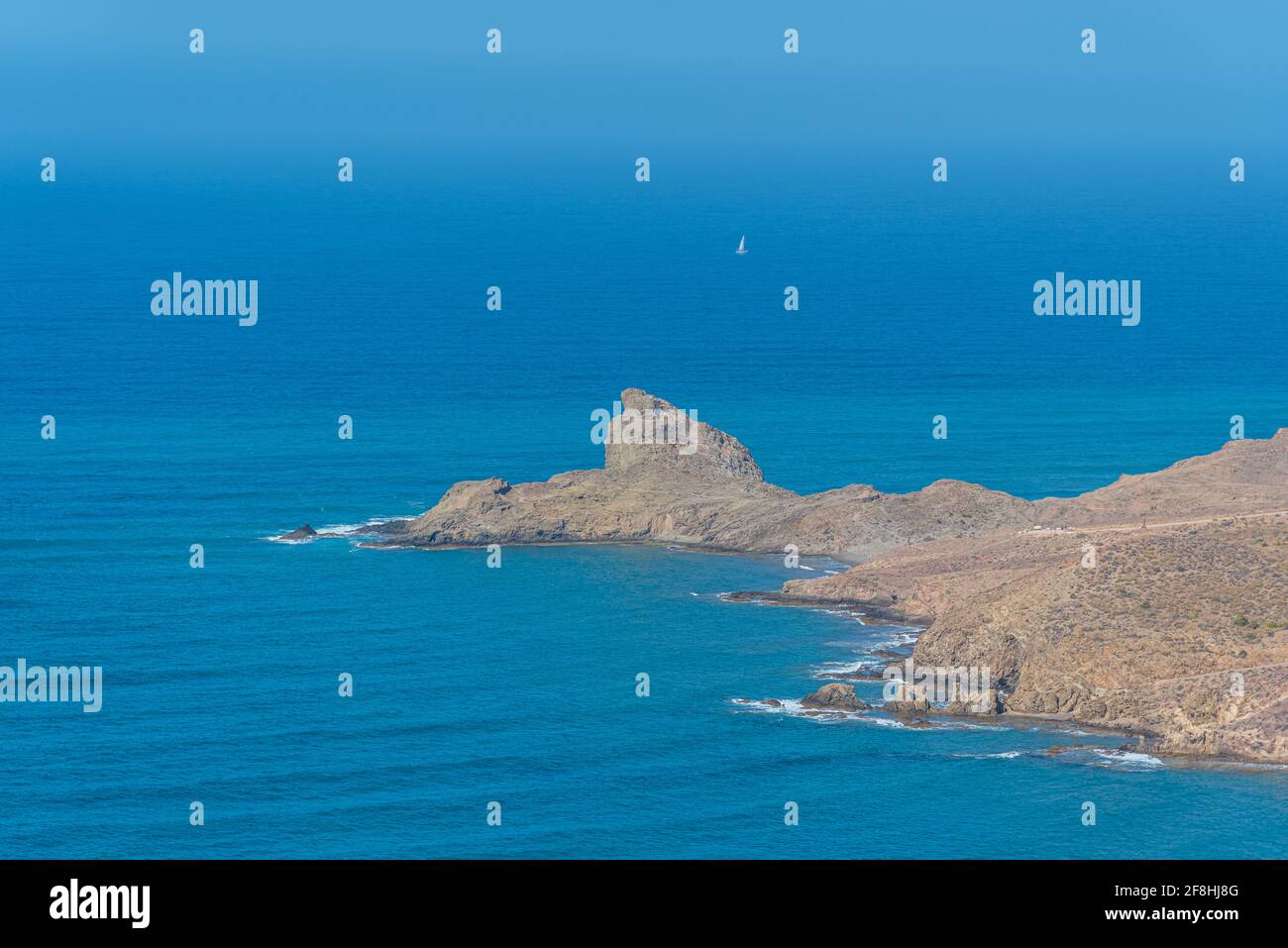 Aerial view of Punta Baja at Cabo de Gata natural park in Spain Stock ...