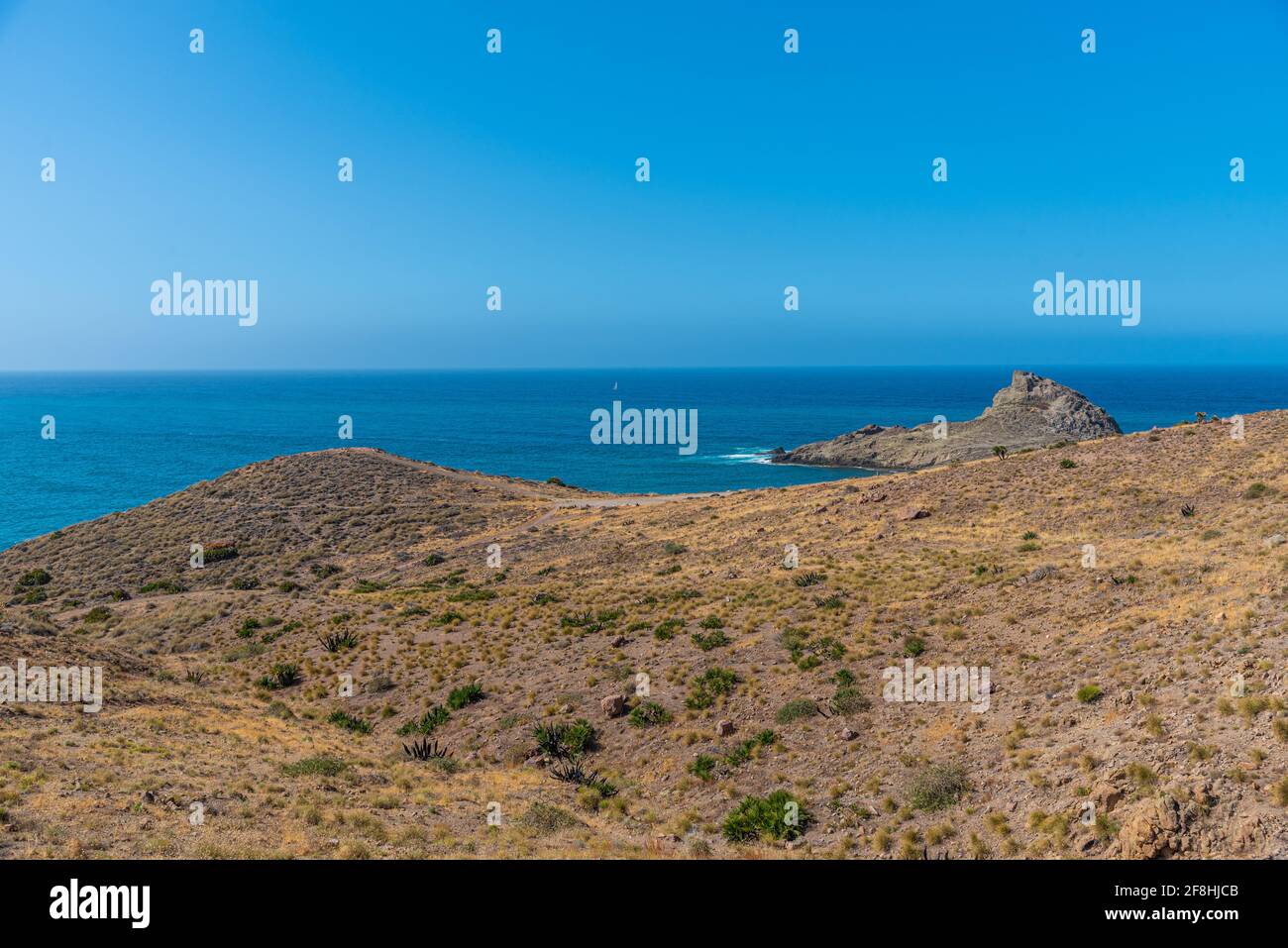 Aerial view of Punta Baja at Cabo de Gata natural park in Spain Stock ...