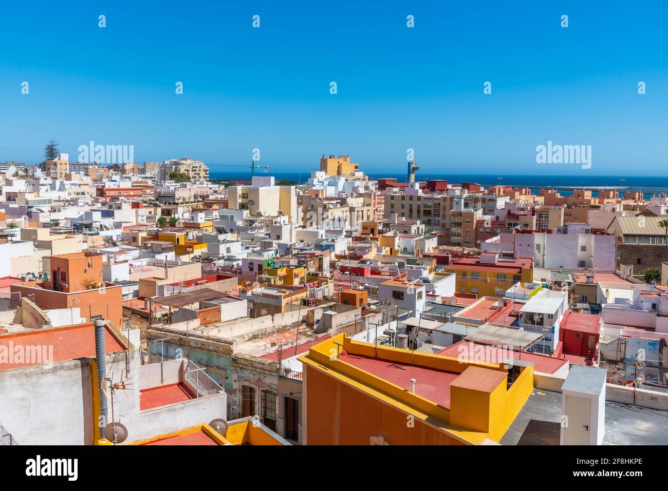 Aerial view of Spanish town Almeria Stock Photo - Alamy