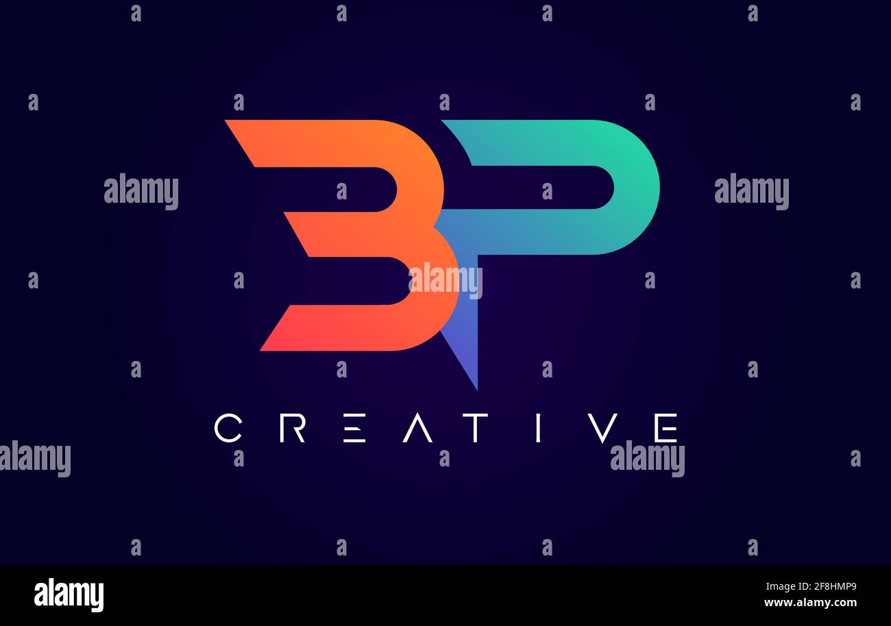 BP Logo Letter Design with Modern Creative Concept and Orange Blue ...