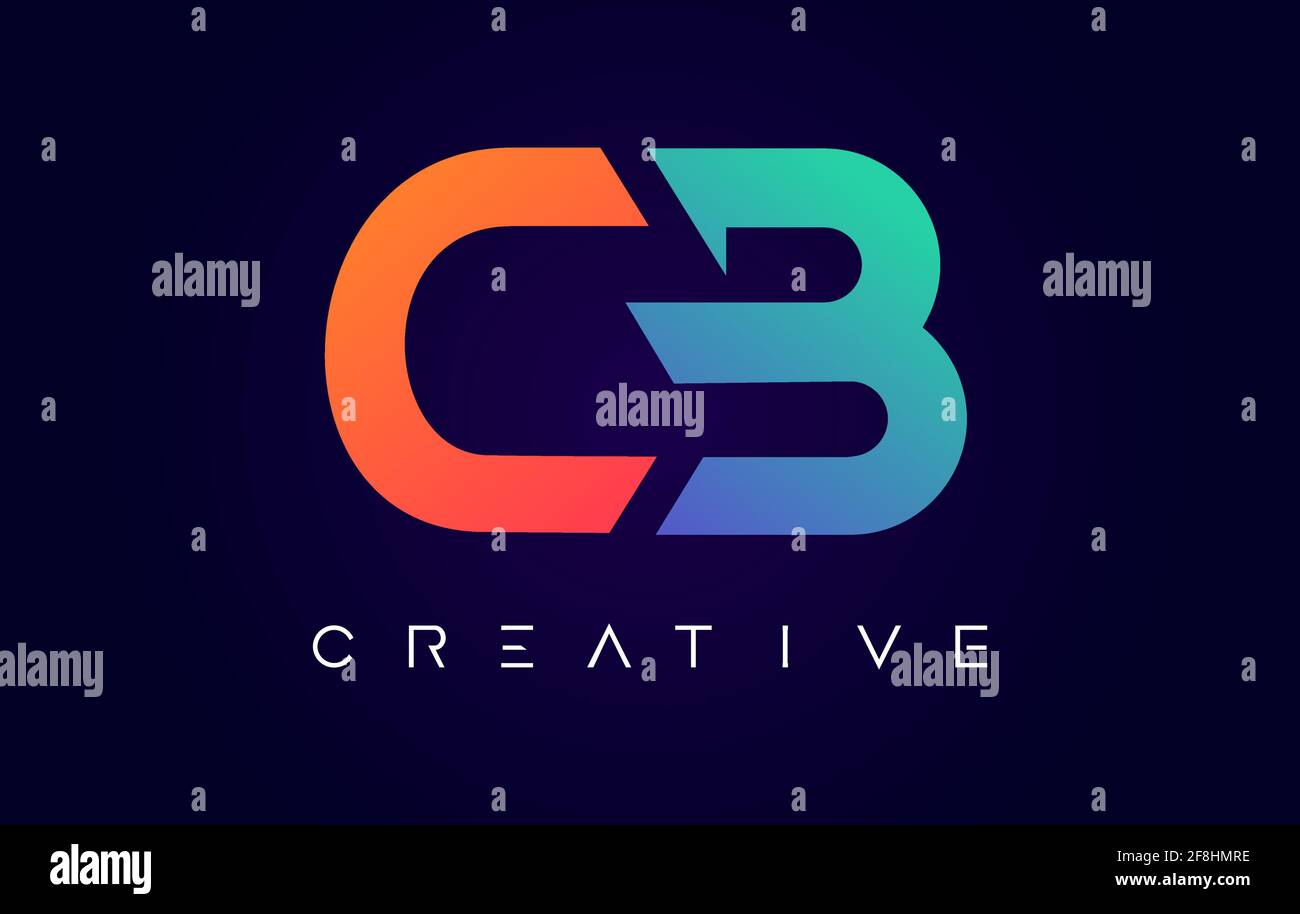 CB Logo Letter Design with Modern Creative Concept and Orange Blue ...