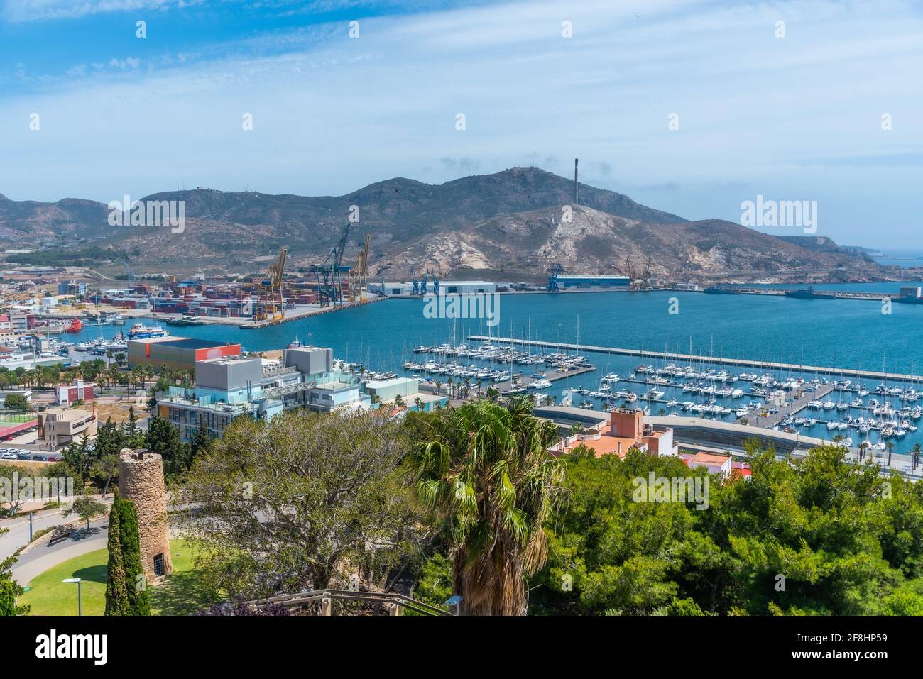 Aerial view of port of Cartagena in Spain Stock Photo - Alamy