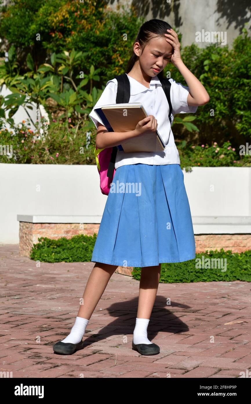 Diverse Girl Student Under Stress Standing Stock Photo - Alamy