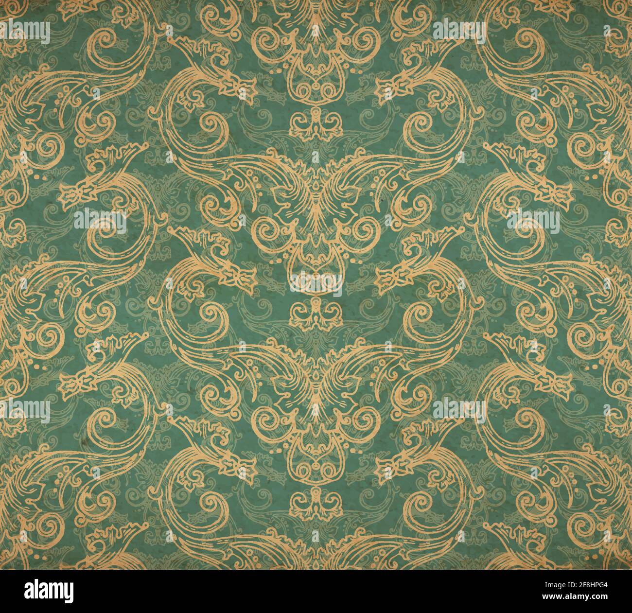 Vector illustration of old vintage Victorian ornate wallpaper - old ...
