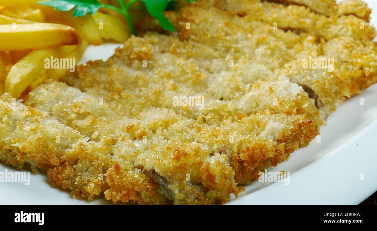 Milanesa de peceto - Traditional Beef Dish From Argentina Stock Photo ...