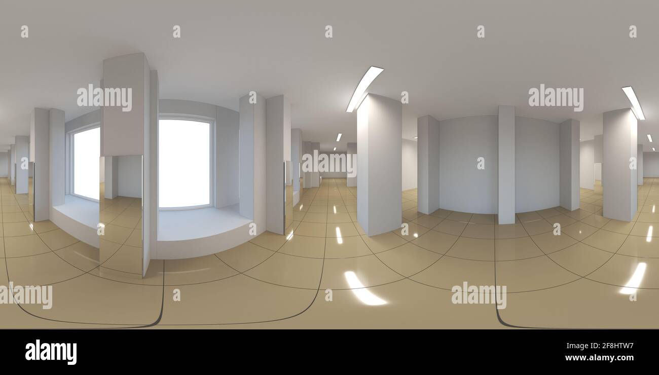 spherical panorama of the interior, 3D illustration Stock Photo - Alamy