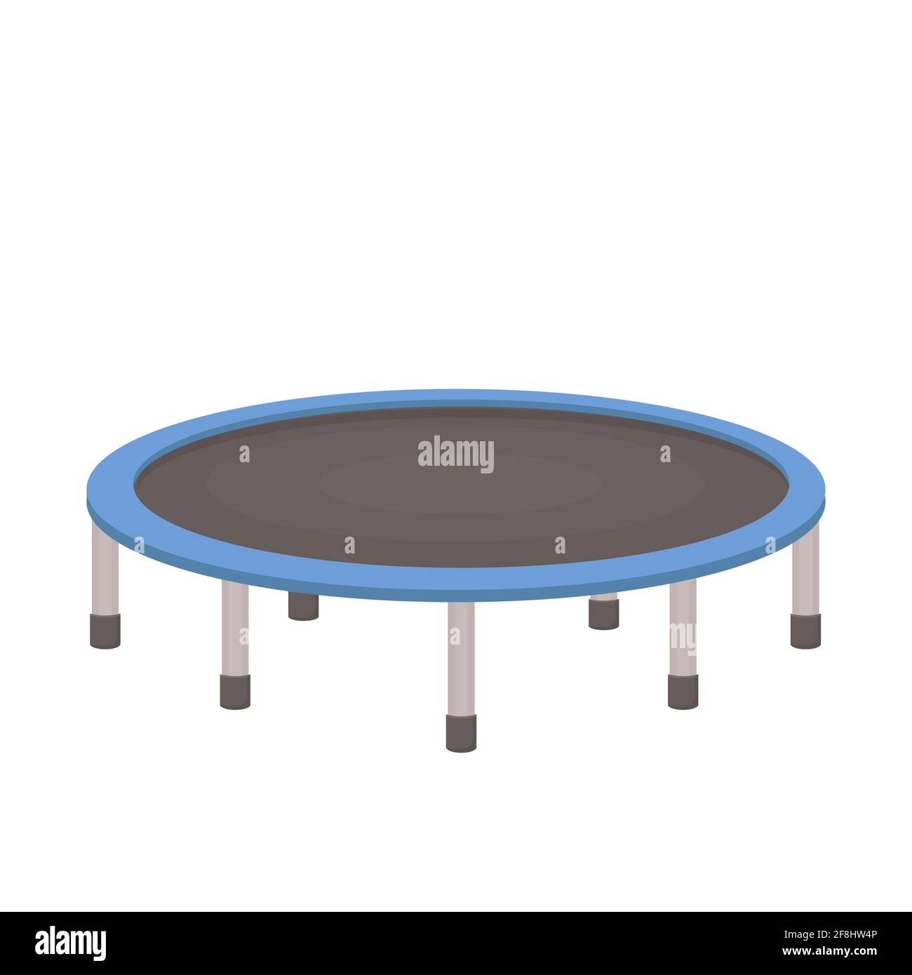 Trampoline in flat cartoon style isolated on white background. Activity ...