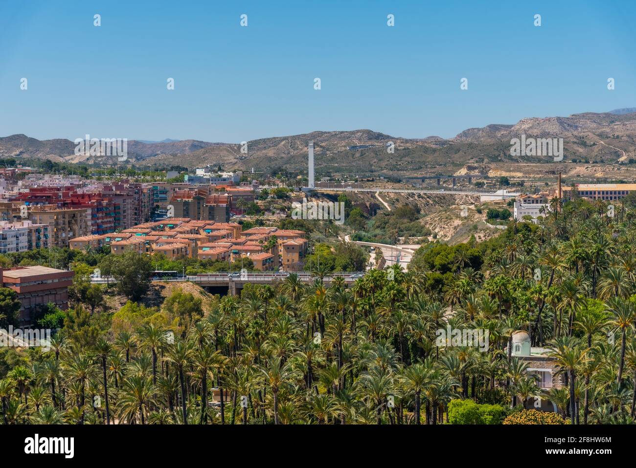 Aerial view of El Palmeral municipal park in Elche, Spain Stock Photo ...